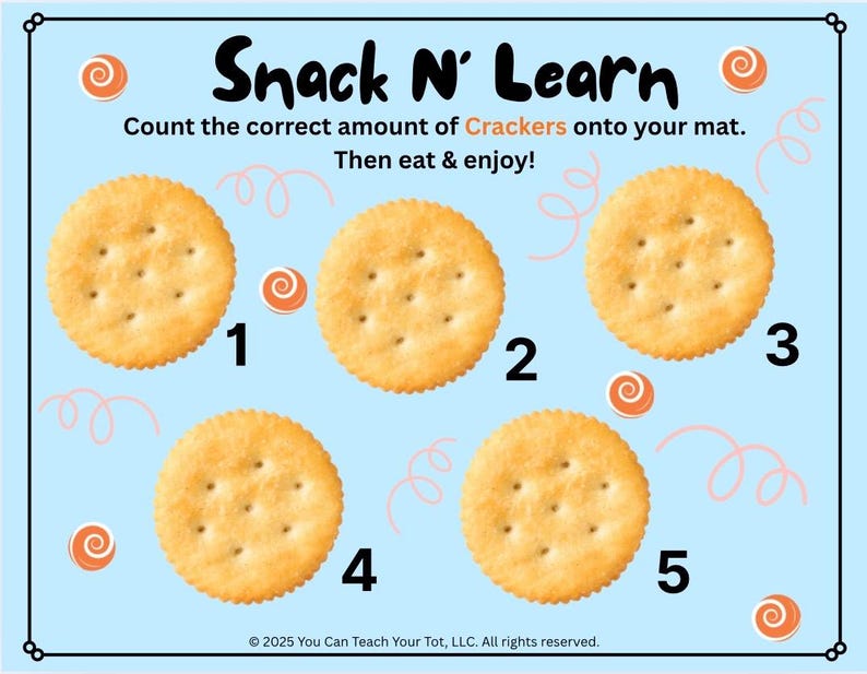 Cracker Counting Mat for Toddlers | Laminated Preschool Math Activity ...