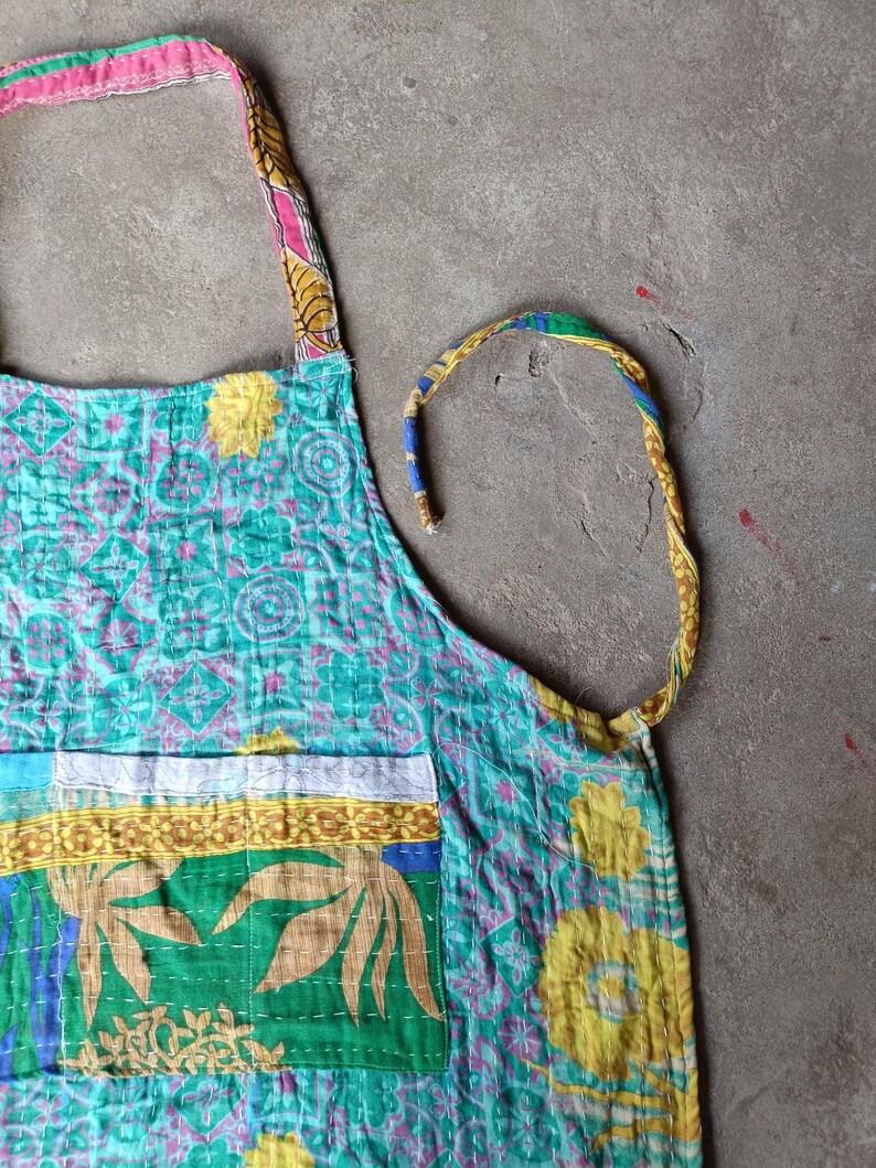 Assorted Vintage Kantha Apron | Quilted Cotton Cooking Apron | Boho ...