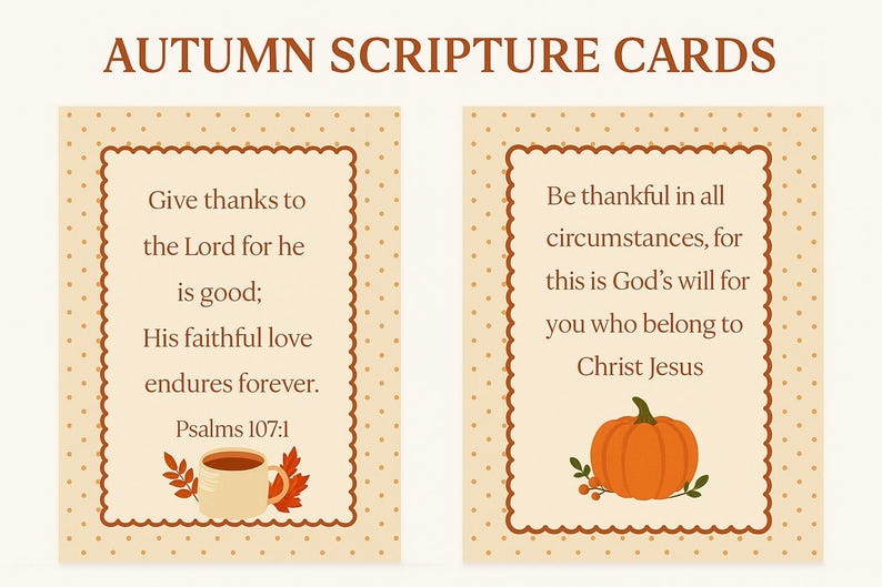 Autumn Scripture Cards | Fall Bible Verse Prints | Christian ...