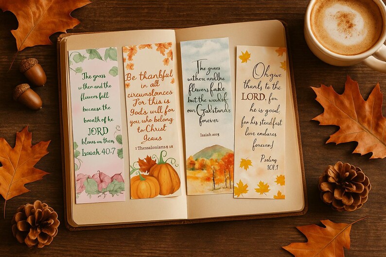 Fall Bible Verse Bookmark | Cozy Autumn Christian Bookmark | Scripture ...