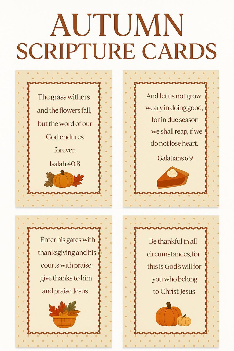 Autumn Scripture Cards | Fall Bible Verse Prints | Christian ...