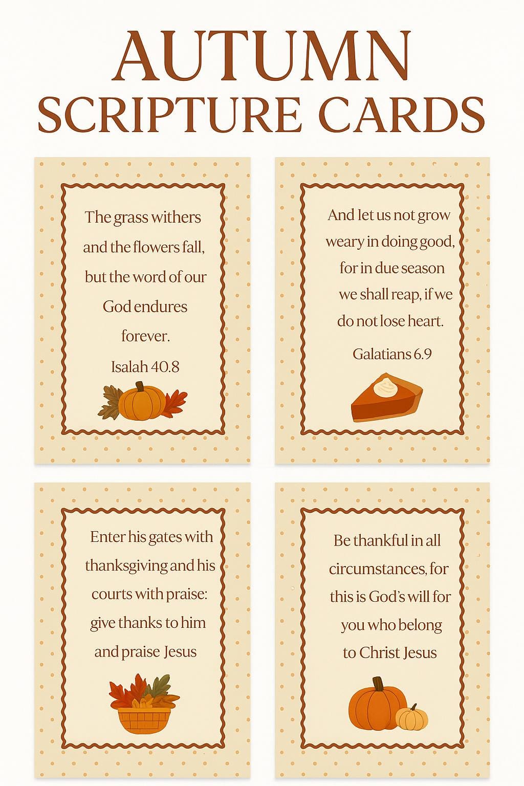 Autumn Scripture Cards | Fall Bible Verse Prints | Christian ...