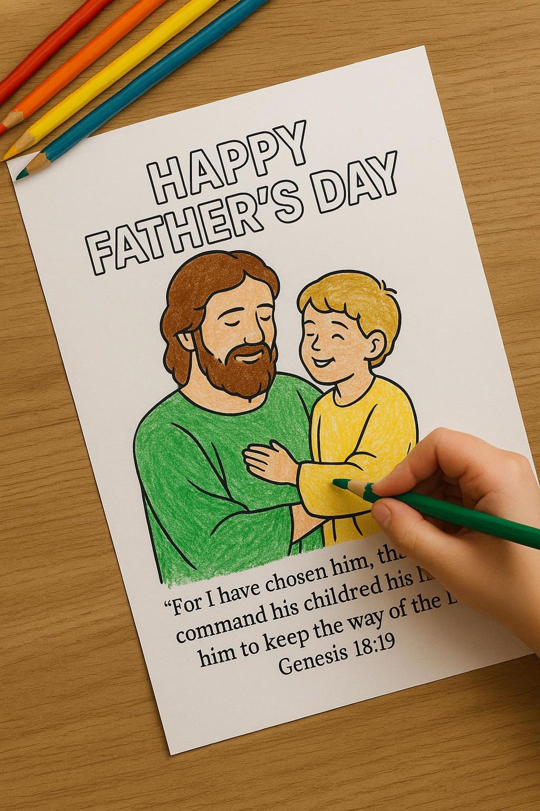 Christian Father's Day Coloring Pages - Bible Verse Activity (digital ...