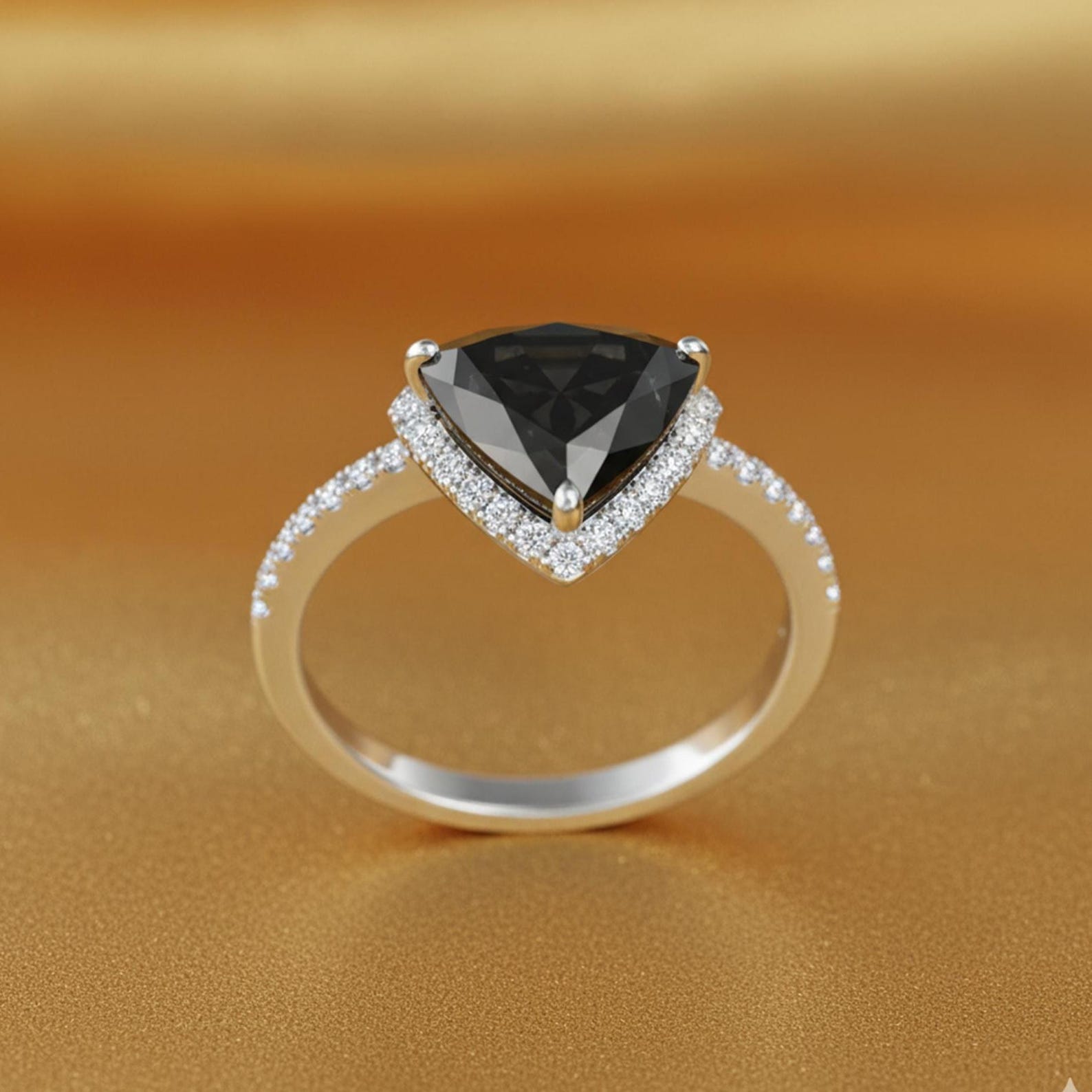 Rare Vivid Black Trillion Cut Lab Grown Diamond | IGI Certified | VVS ...