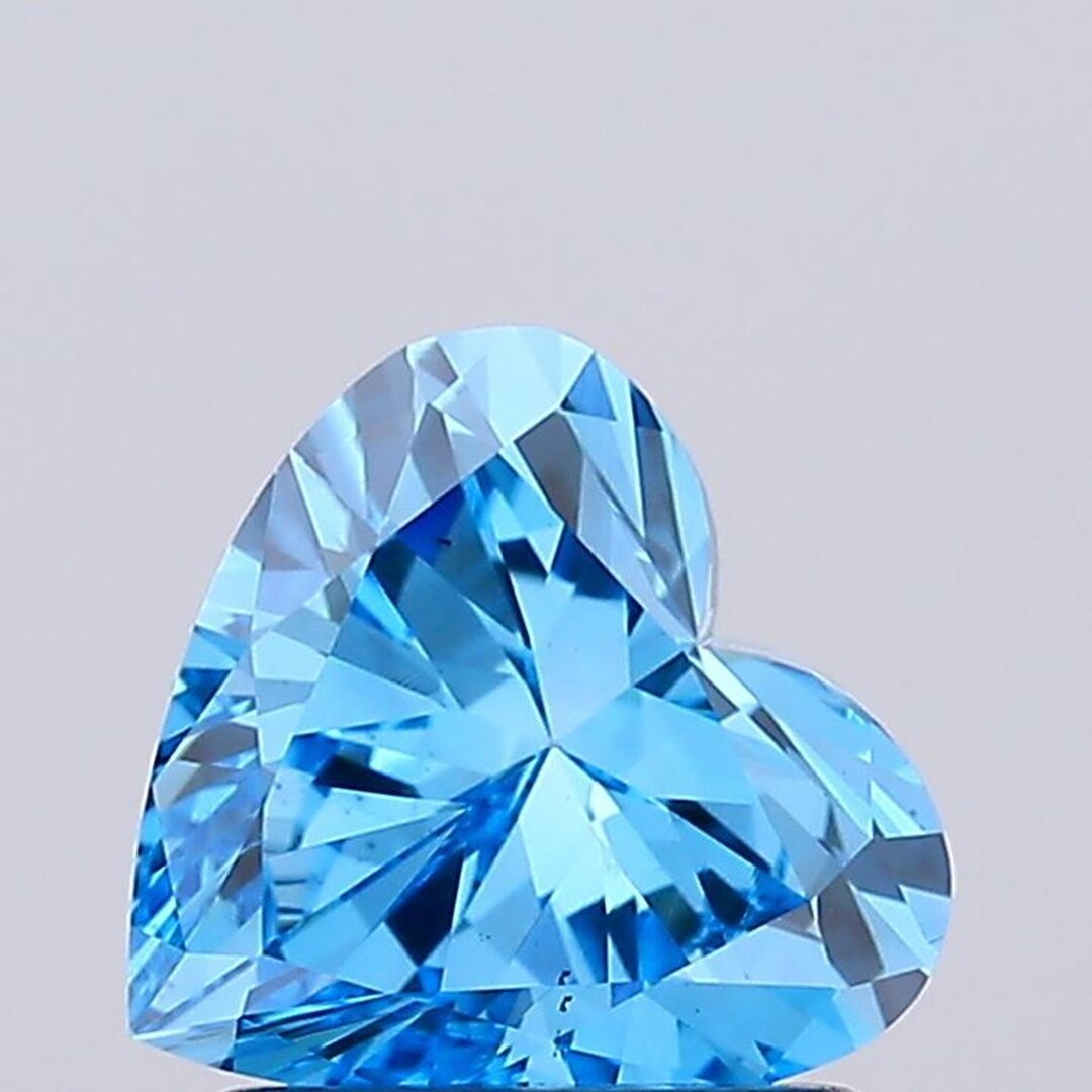 Heart Cut Fancy Vivid Blue Lab Grown Diamond: Loose IGI Certified (1-10 ...