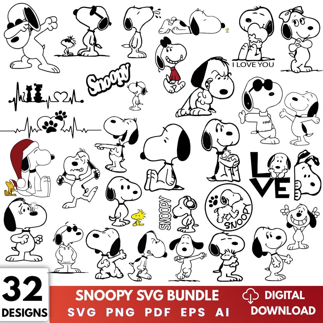 Paquete de archivos SVG de perros de dibujos animados, archivos de ...