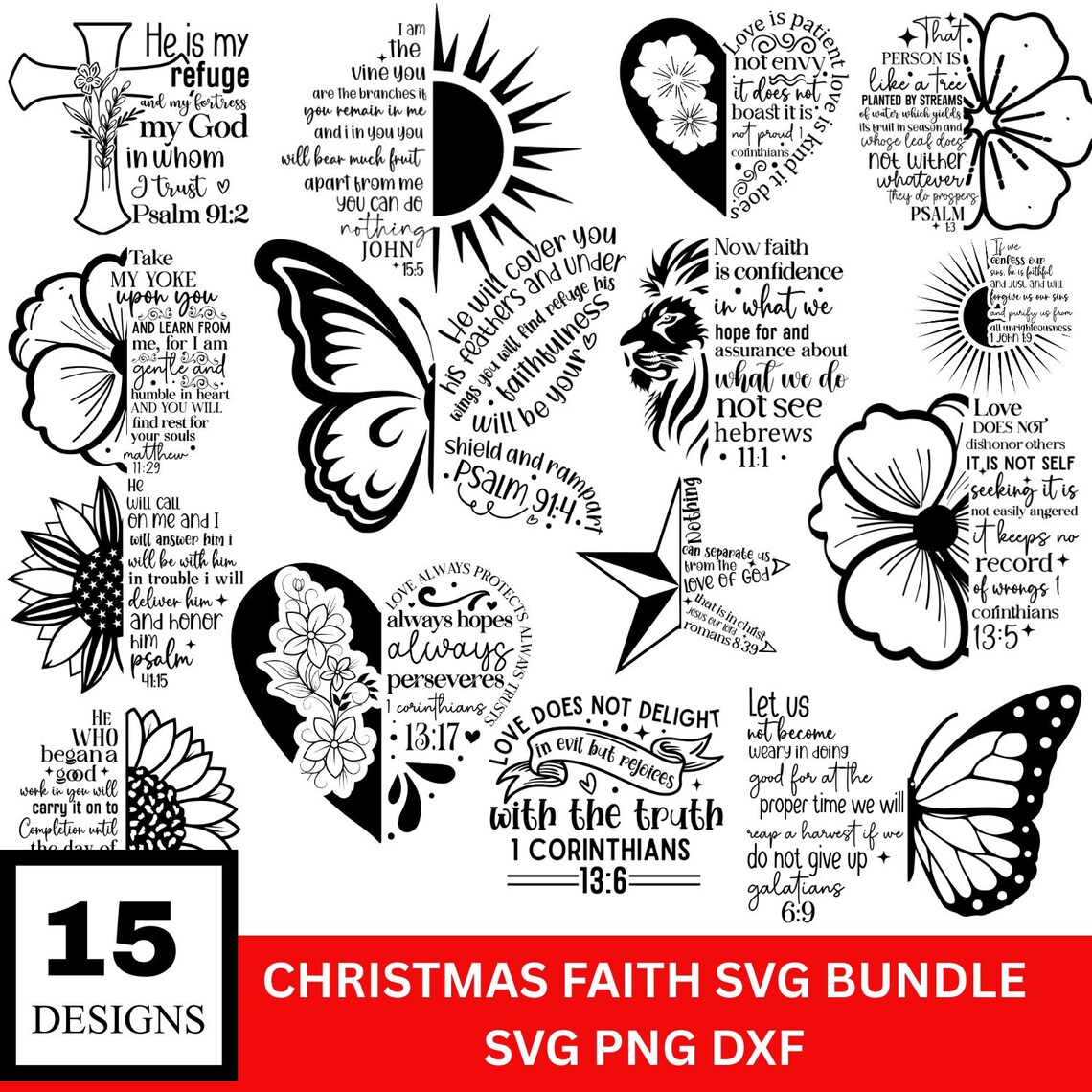 Christian SVG Mega Bundle: Bible Verse & Scripture Designs (digital ...