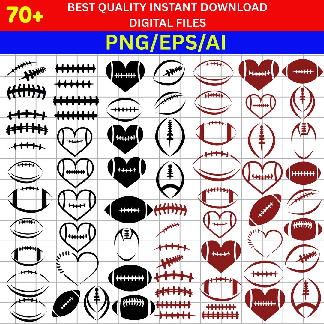 Football Laces Clipart Bundle: PNG, EPS, AI Graphics (digital Download ...