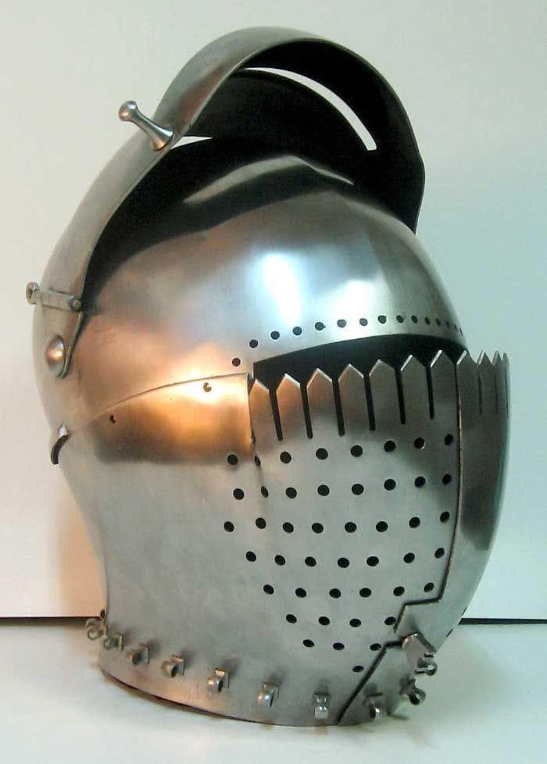 Medieval Knight Tournament Close Armor Helmet With Leather Liner ...