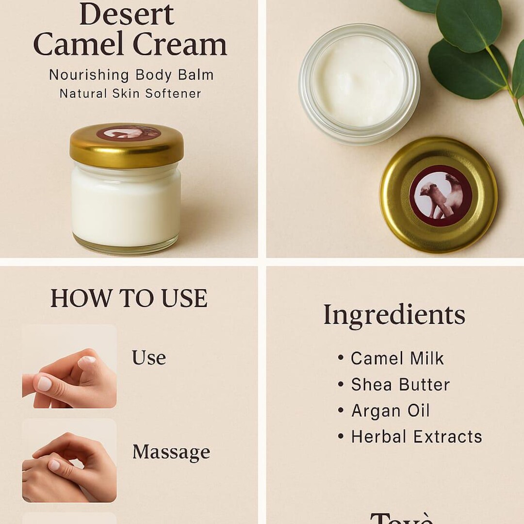 Desert Glow Camel Balm Moroccan Body Cream for Soft Radiant Skin ...