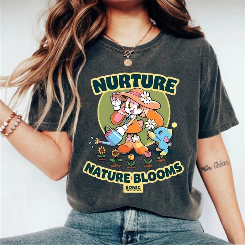Comfort Colors®nurture Nature Blooms Shirt, Cute Anime Gardening Tee ...