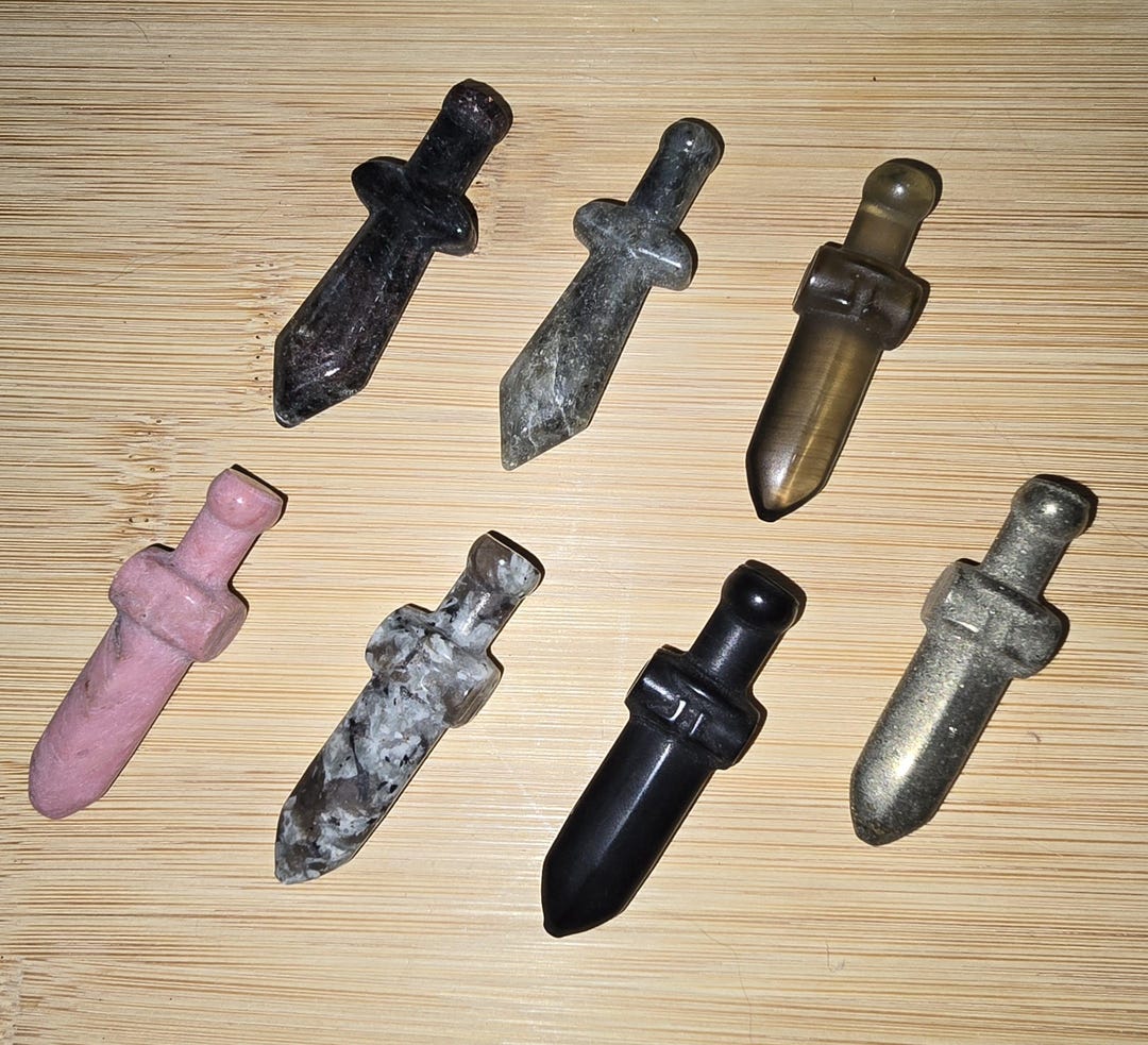 Mini Crystal Sword Carvings - Etsy