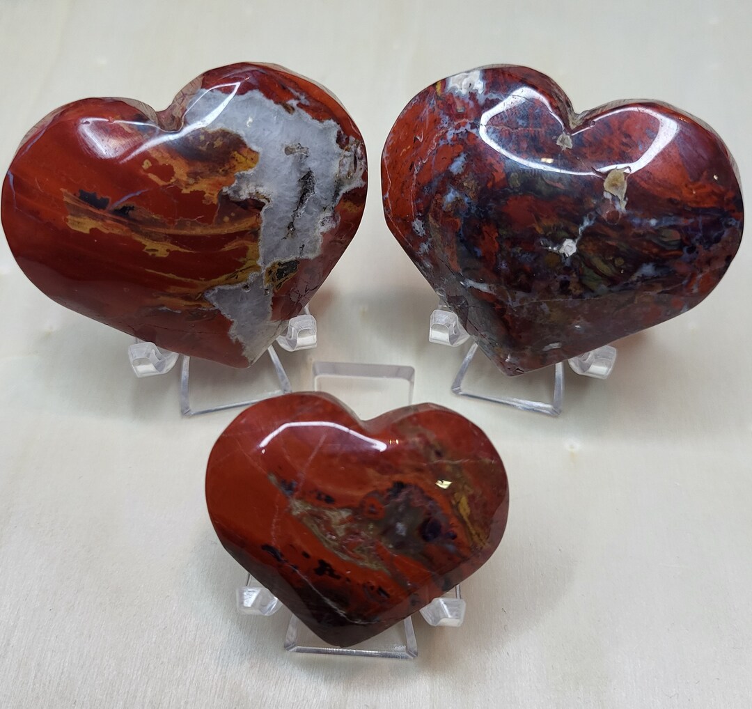 Fighting/blood Agate Hearts - Etsy