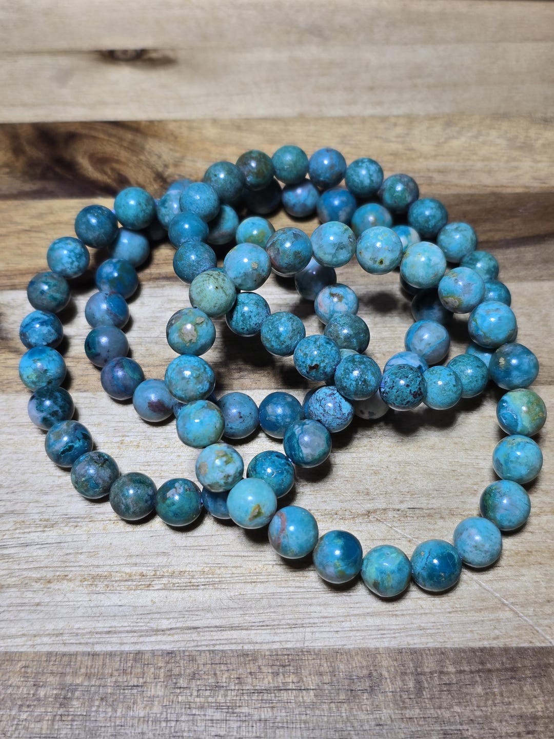 Phoenix Turquoise Bracelet 8mm - Turquoise Chrysocolla Azurite - Etsy