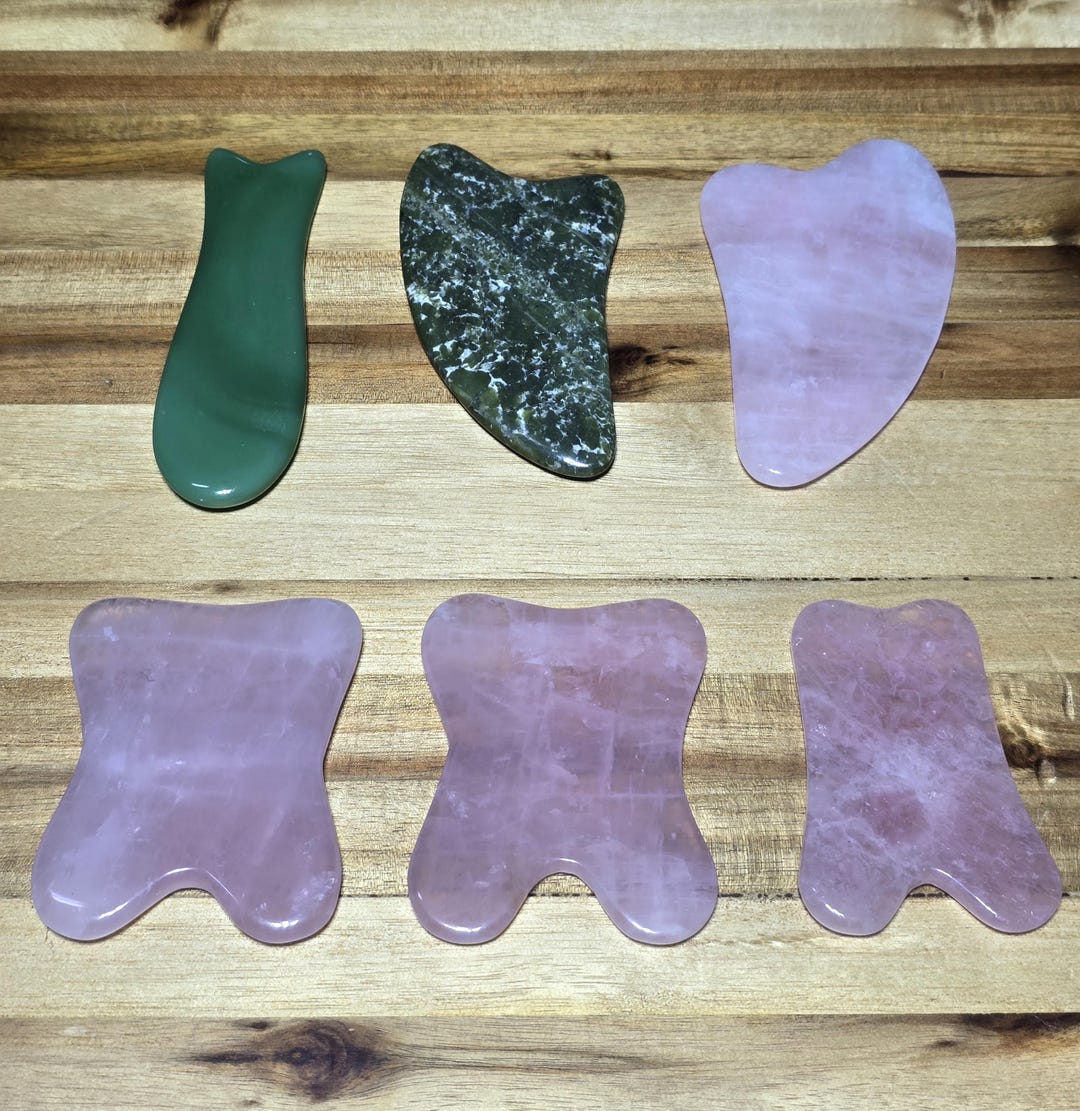 Gua Sha Massage Tools - Rose Quartz Aventurine Jade - Etsy