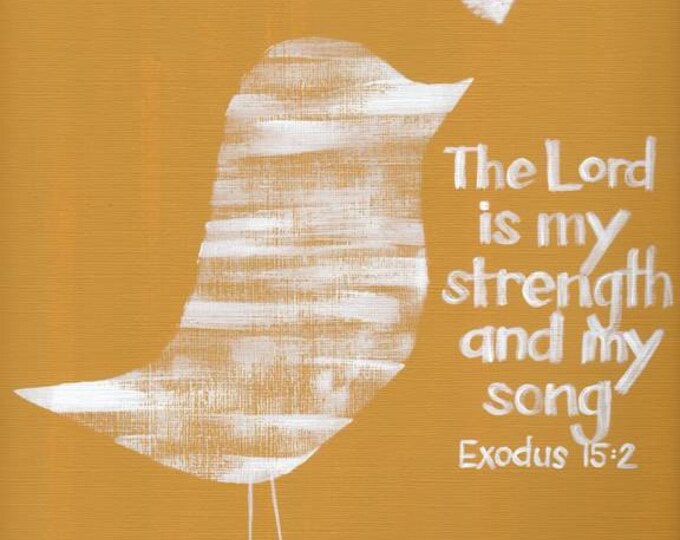 Scripture Art Christian Art the Lord is My Strength MADE - Etsy
