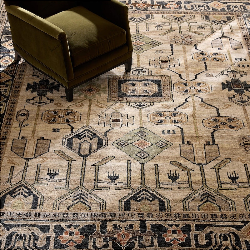 Persian Wool and Silk Rug - Etsy