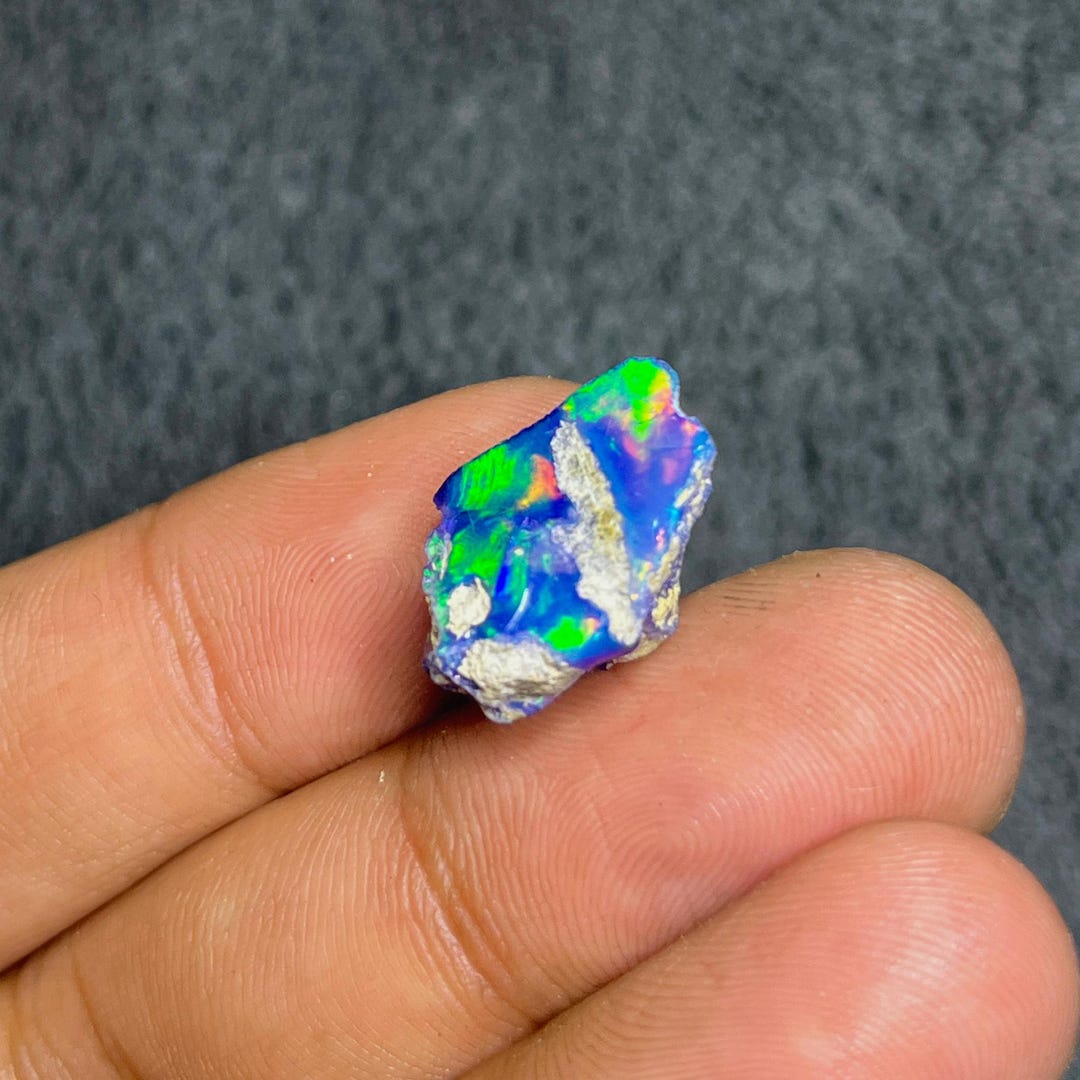7.70 Cts Genuine Ethiopian Black Opal Rough | Raw Gemstone for Carving ...