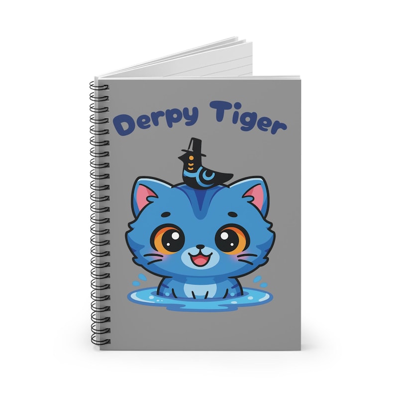 Derpy Tiger Spiral Notebook | Kawaii Stationery | Perfect for School ...