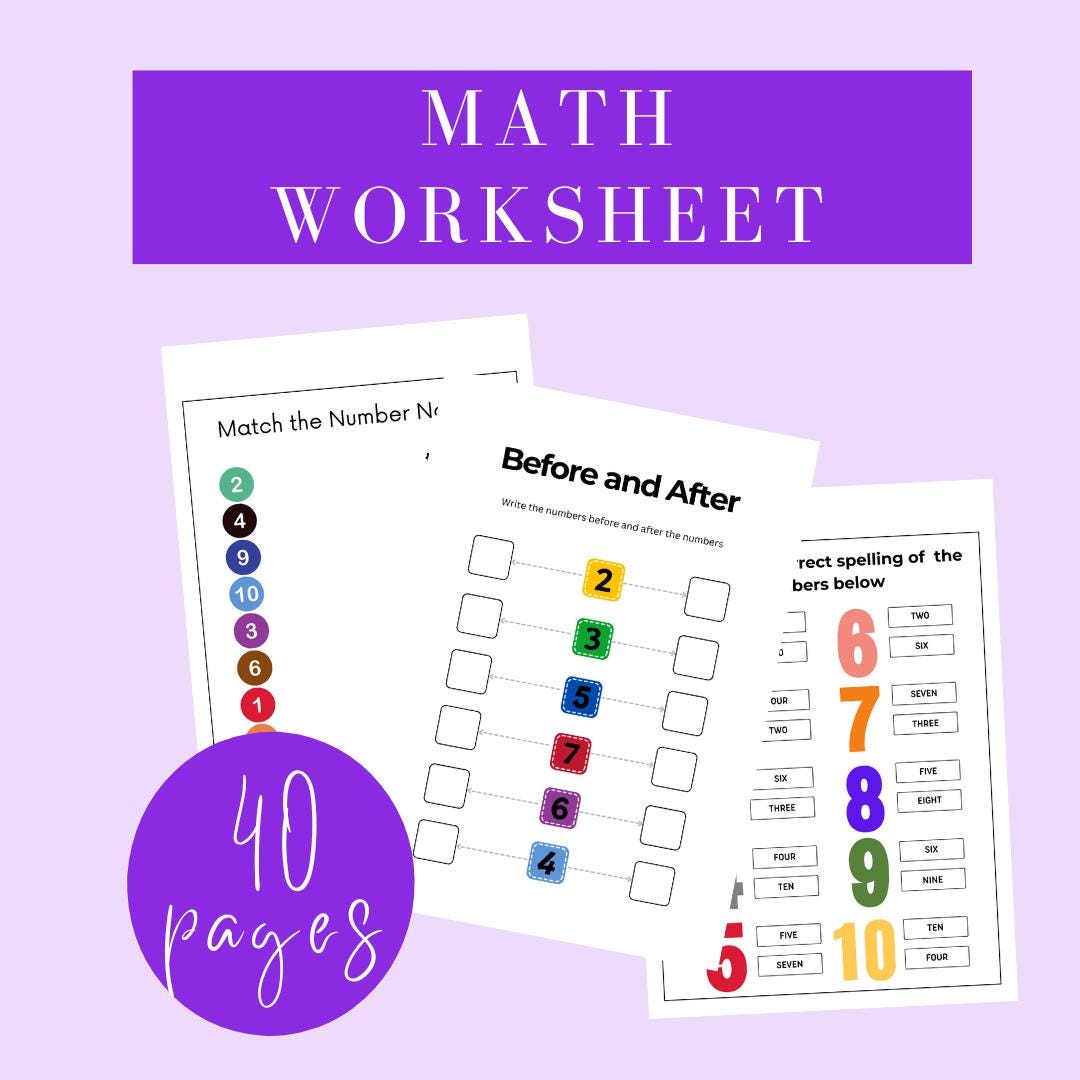 Kindergarten Math Worksheets PDF | Numbers, Counting, Addition ...