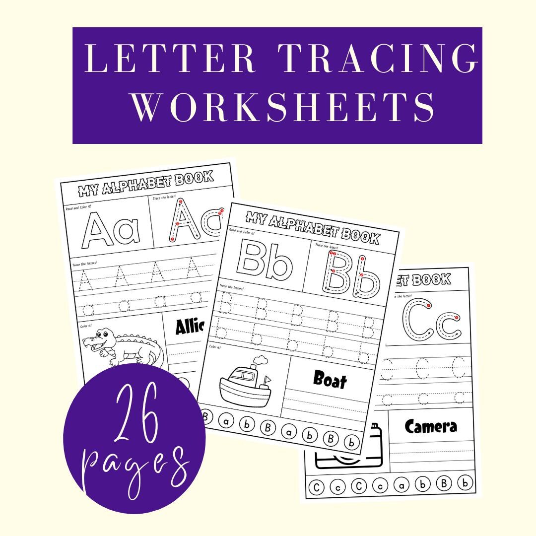 Preschool Alphabet Tracing & Coloring Book: ABC Letter Sounds Practice ...