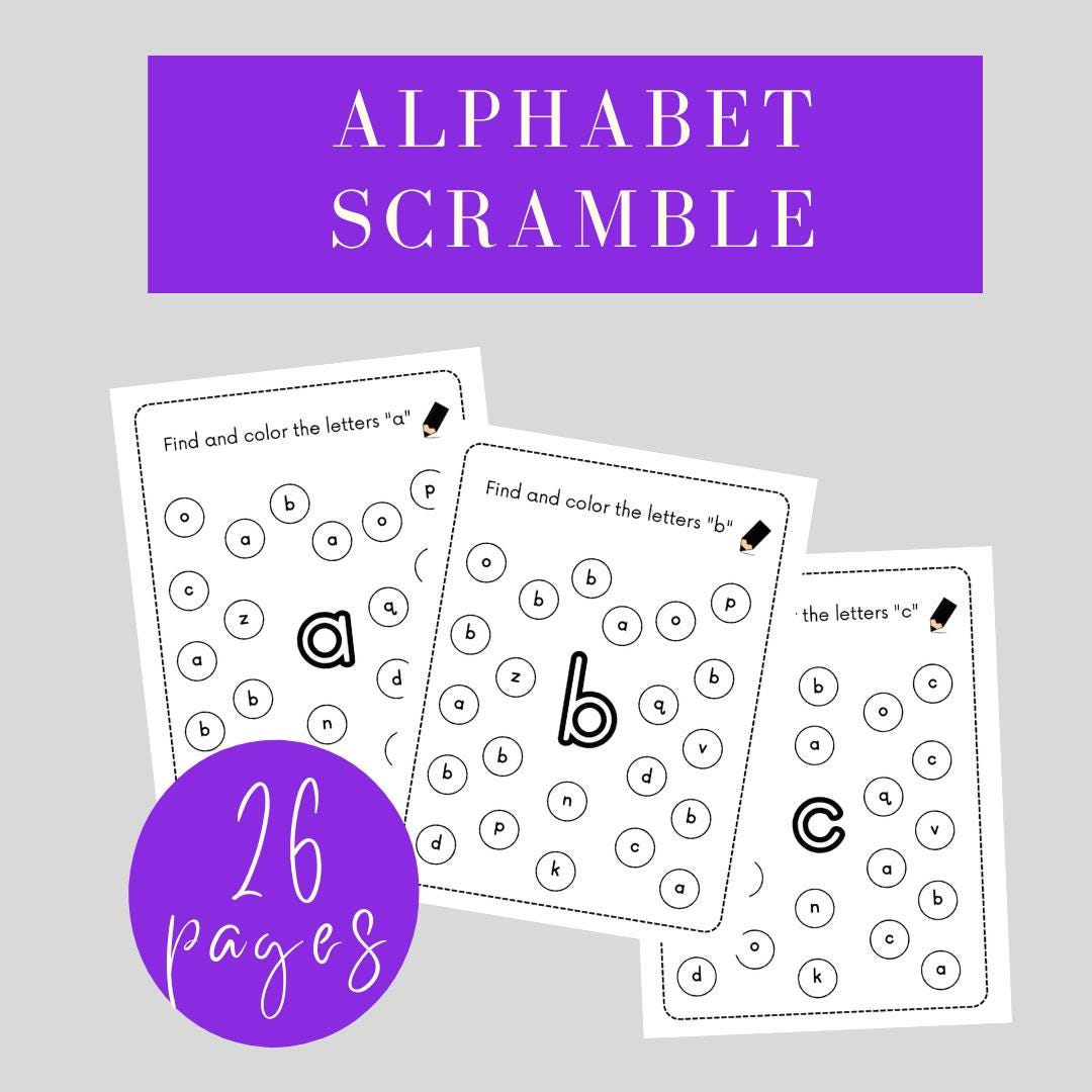 Alphabet Letter Recognition Worksheet PDF | Find and Color the Letters ...