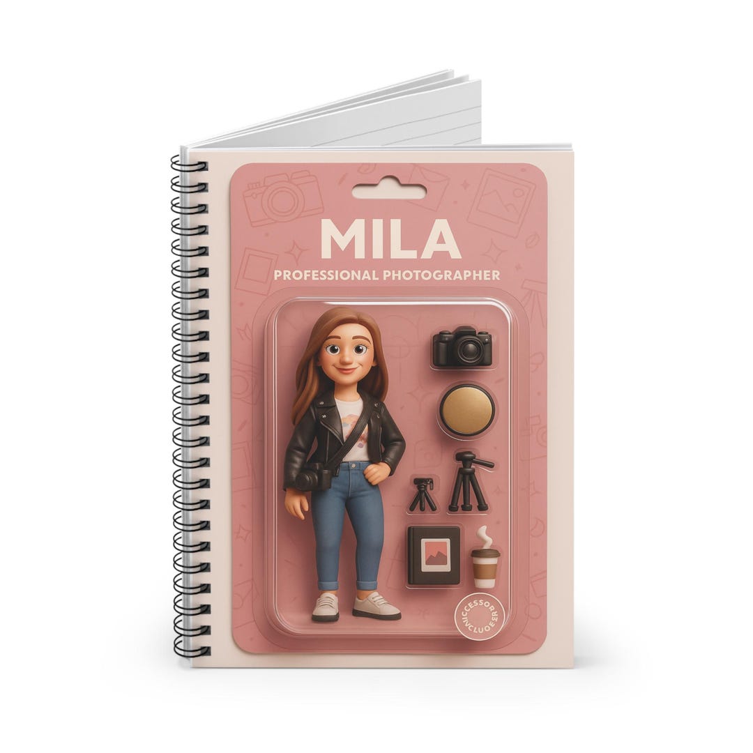 Mila Professional Photographer Figure Spiral Notebook | Ruled Journal ...