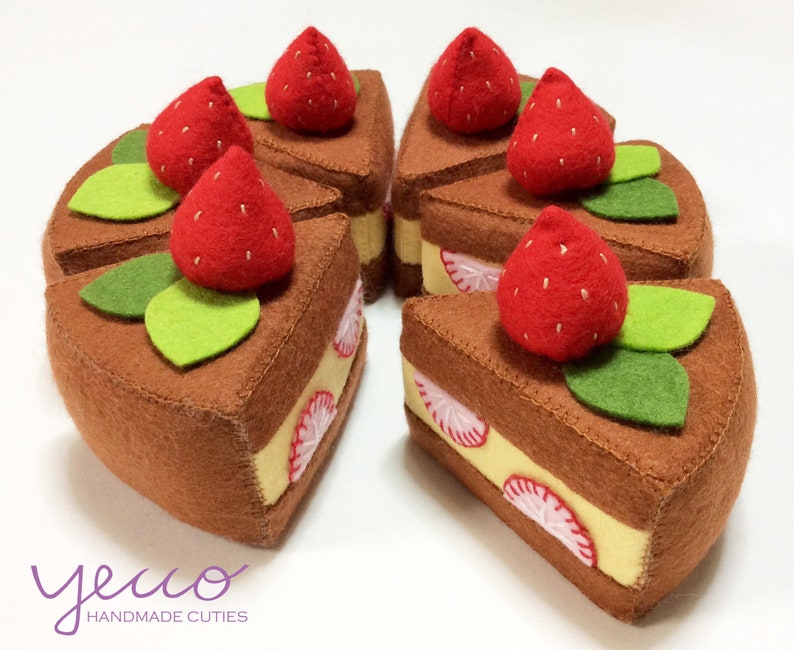 PDF Pattern for Felt - Six Pieces of Cake Pattern and Tutorial - Felt ...