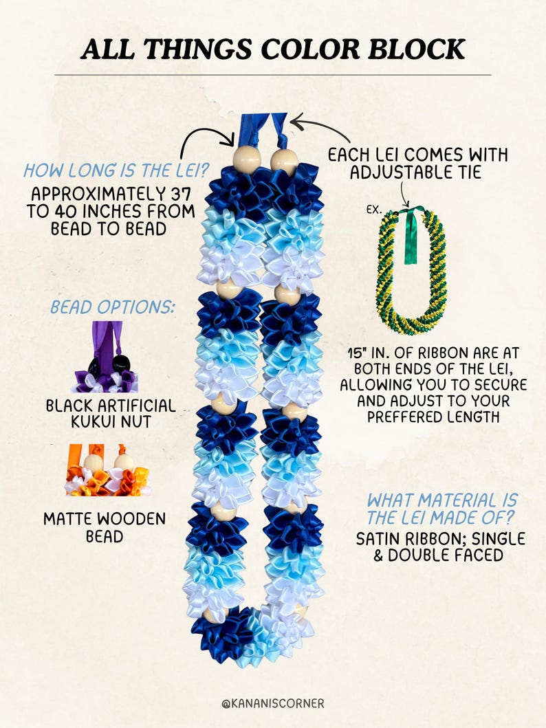 CUSTOM Pua Ribbon Lei - Etsy
