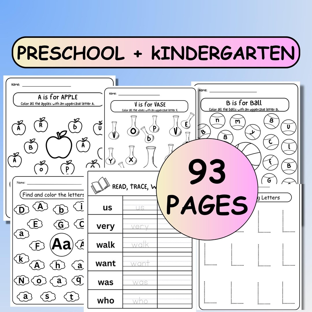 Alphabet Learning Activity Worksheets: Preschool, Pre-k, Kindergarten ...