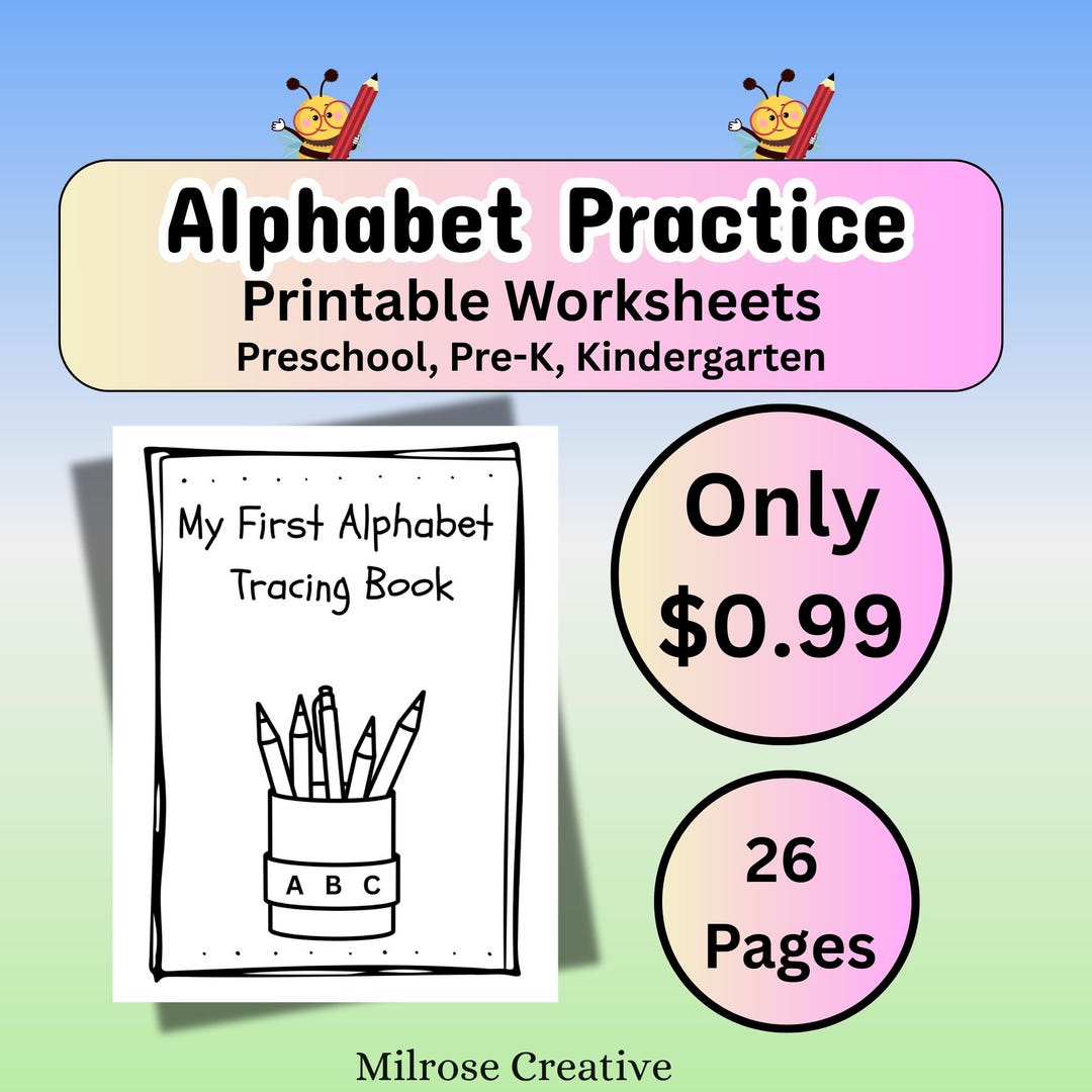 My First Alphabet Tracing Book, Printable, ABC Workbook for Kids ...