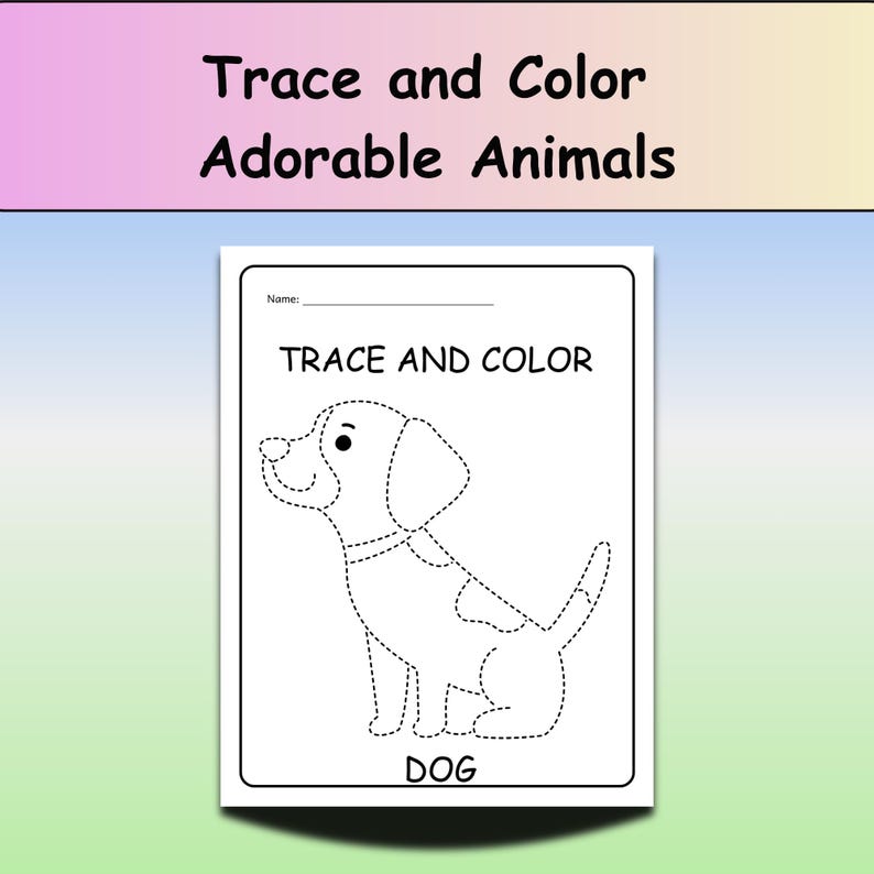 Animal & Shape Tracing Pages for Preschool L Kindergarten L Pre-k | 20 ...