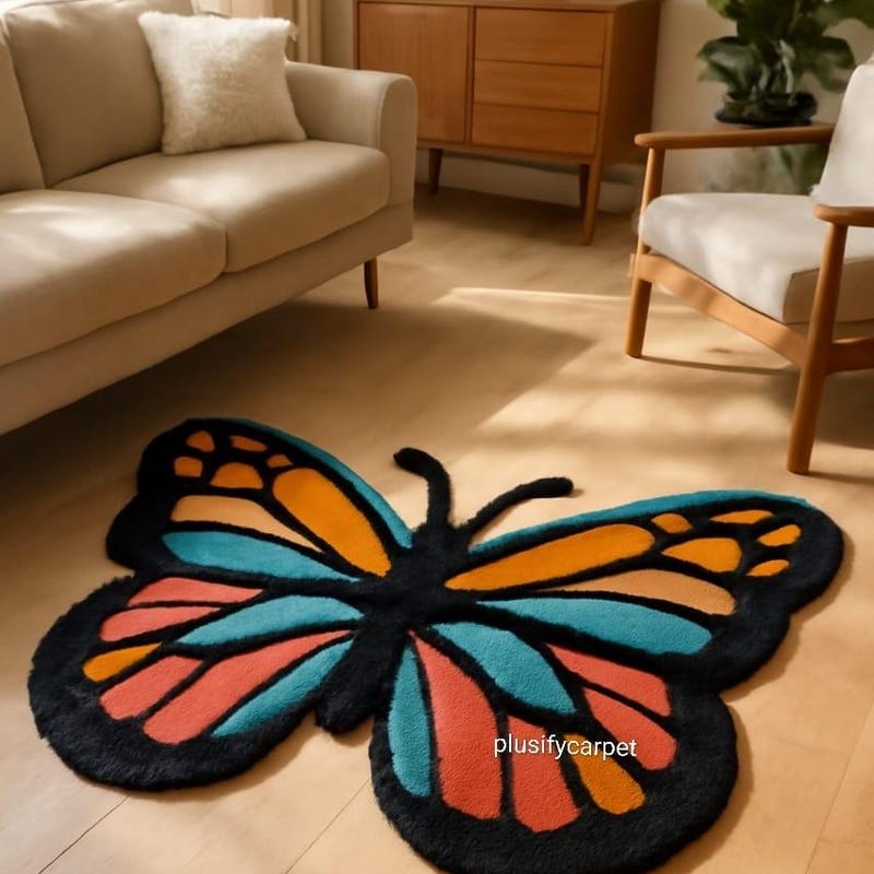 Butterfly Tufted Rug - Etsy