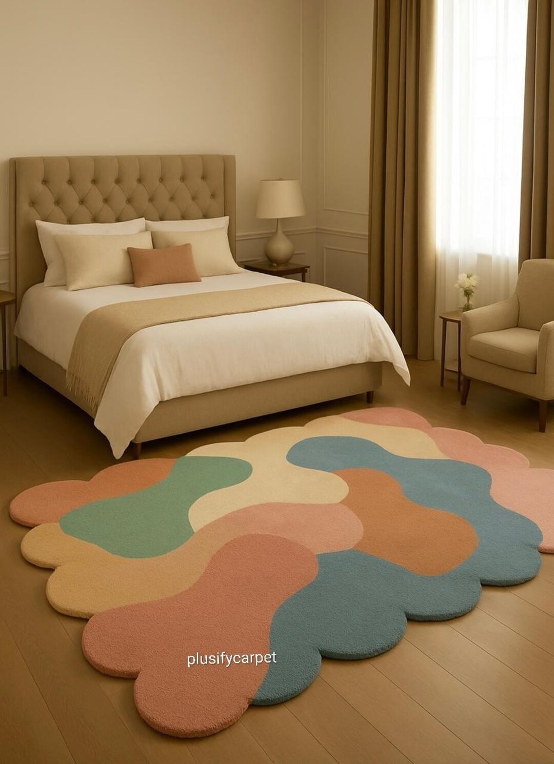 Modern Irregular Shape Hand Tufted Rug | Colorful Abstract Carpet for ...