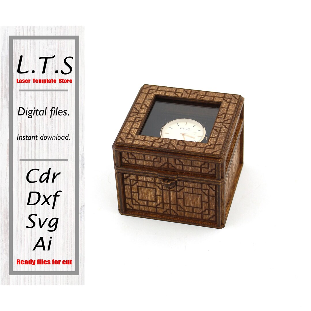 Laser Cut Watch Box File: Cnc Ready, SVG, DXF, Ai, CDR (digital ...