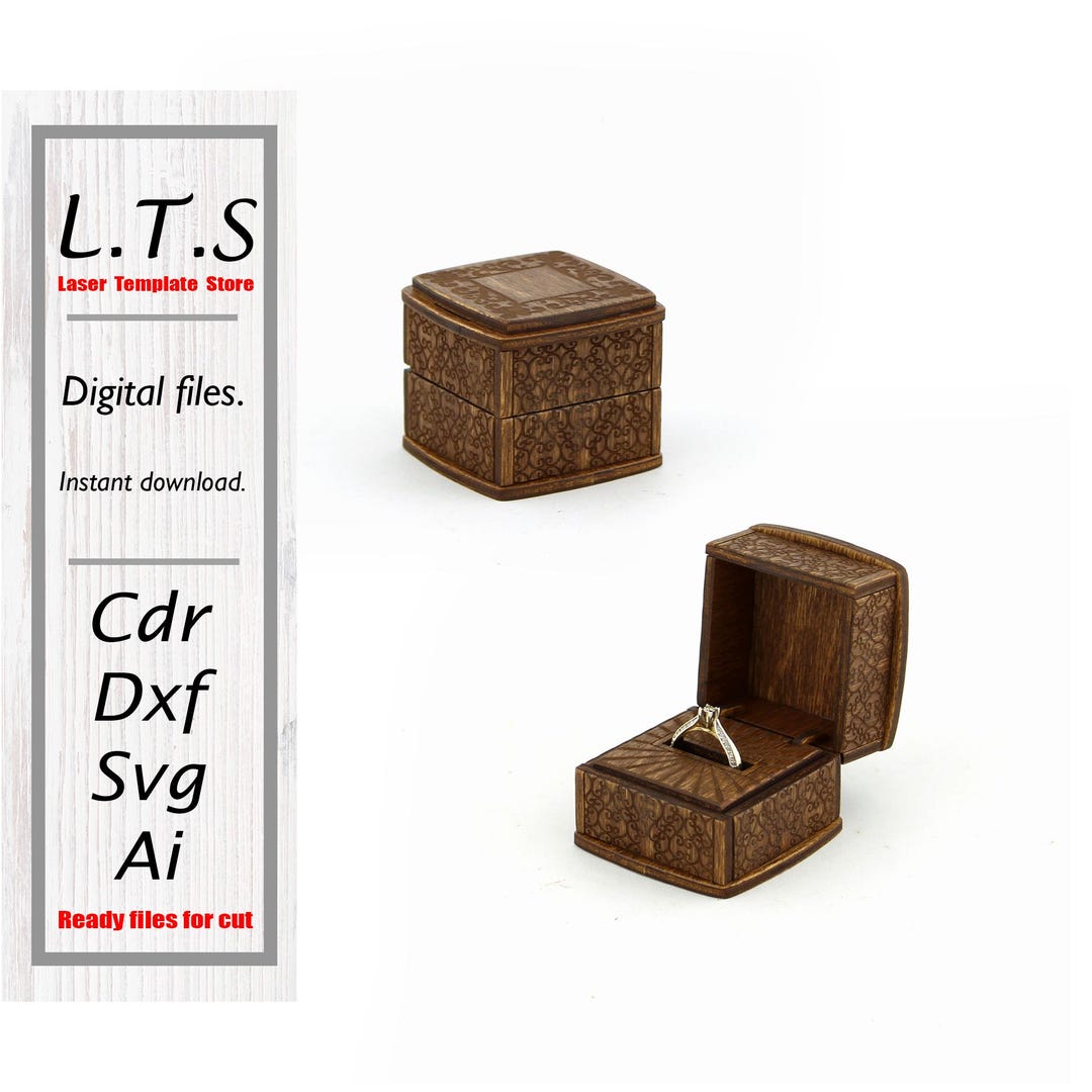 Laser Cut Wooden Ring Box File, CNC (svg, Dxf, Cdr, Ai Digital Download ...
