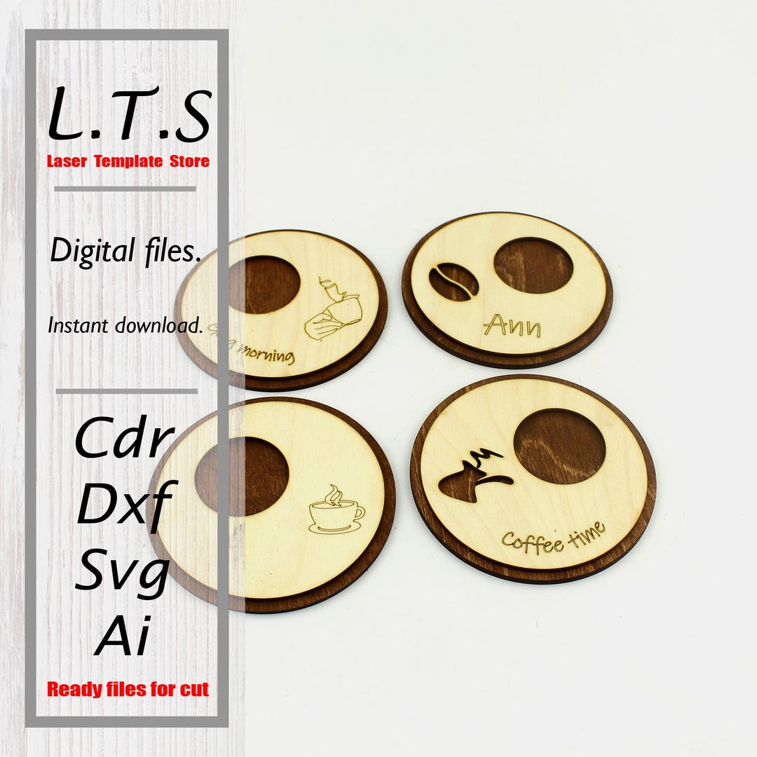 Wooden Coaster Laser Cut Files | FREE File. (digital Download) - Etsy