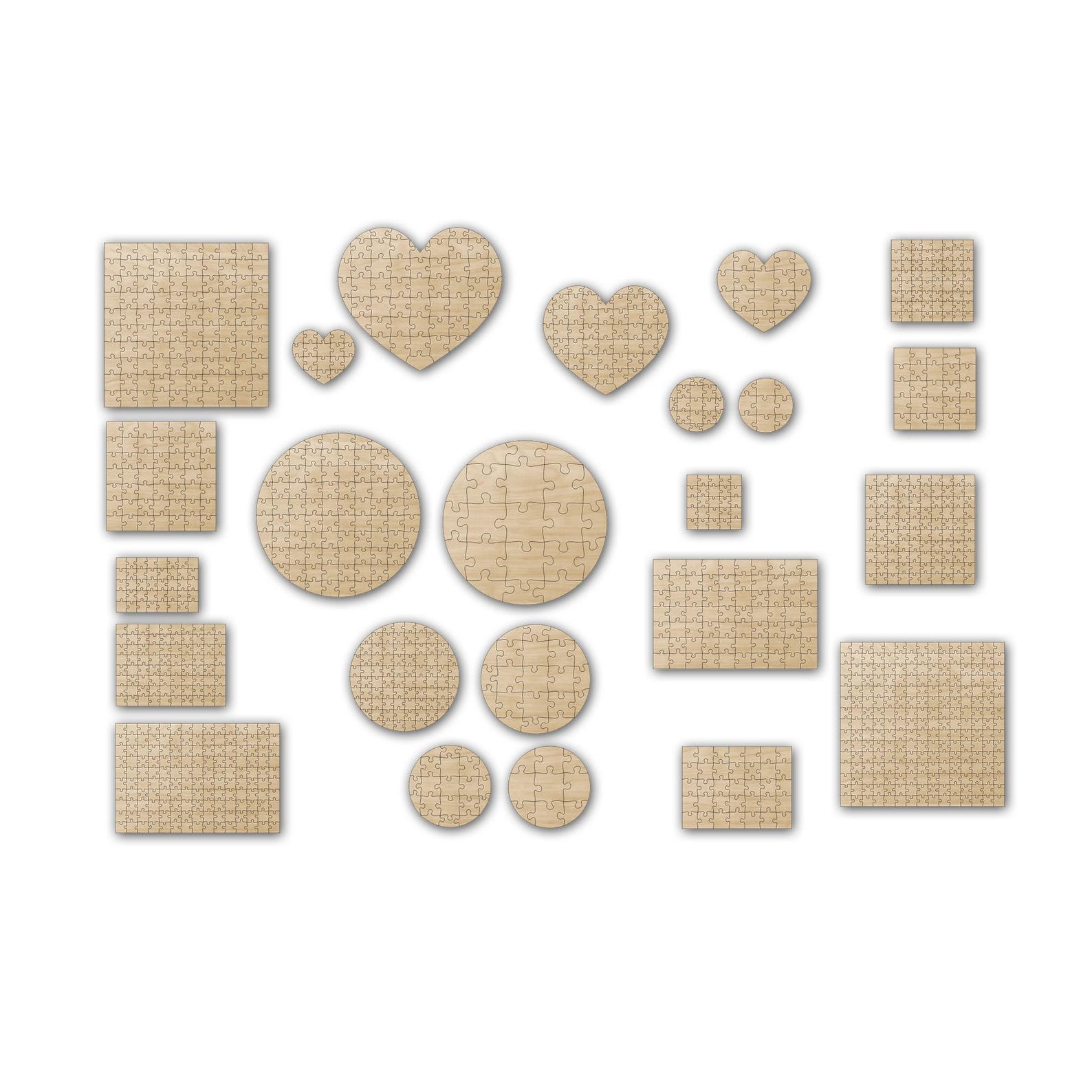Laser Cut Puzzle Templates: 24 Jigsaw Designs (SVG, DXF, Ai, CDR Files ...