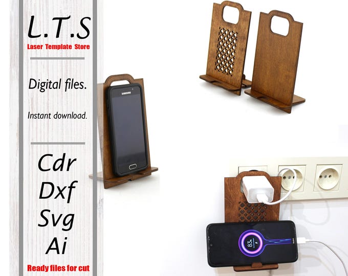 Laser Cut HDF Phone Stand | 2-piece Holder With Charging Slot - Etsy Canada
