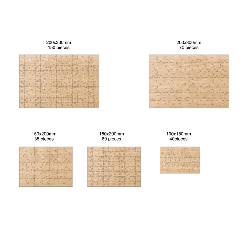 Laser Cut Puzzle Templates: 24 Jigsaw Designs (SVG, DXF, Ai, CDR Files ...