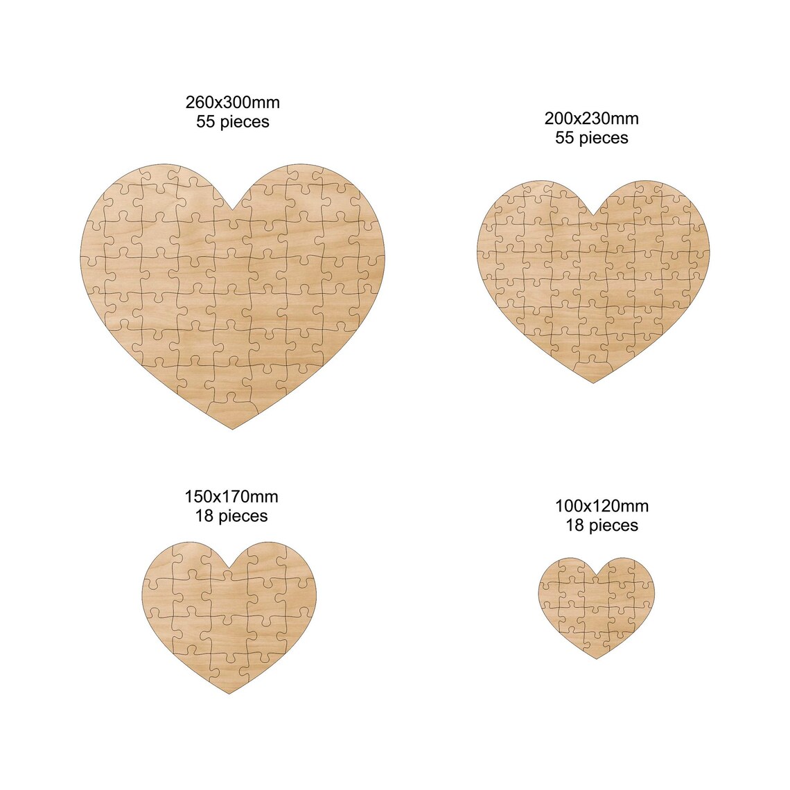 Laser Cut Puzzle Templates: 24 Jigsaw Designs (SVG, DXF, Ai, CDR Files ...