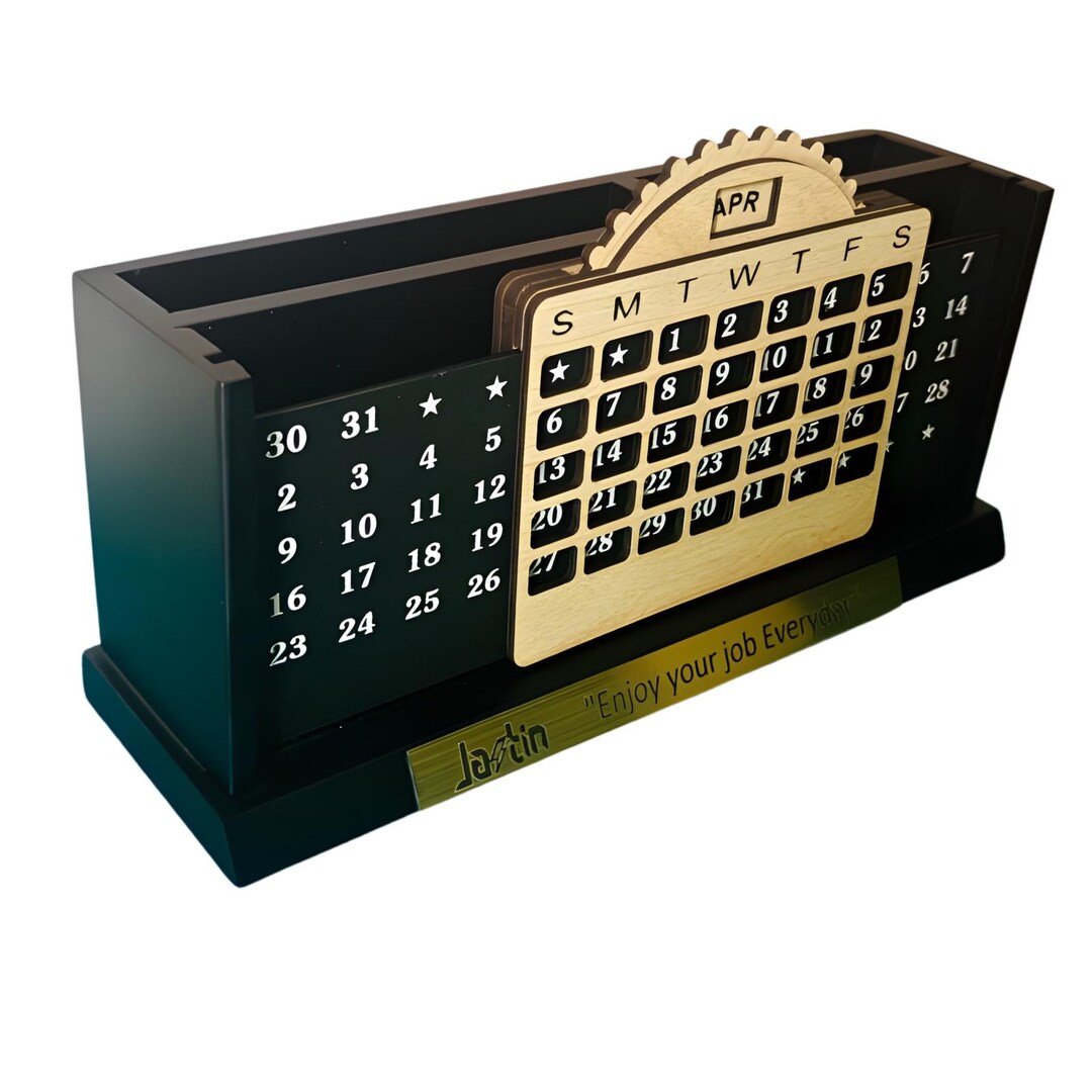 Desk Organizer, Desk Calendar, Pen Stand, Lifetime Calendar, Office ...