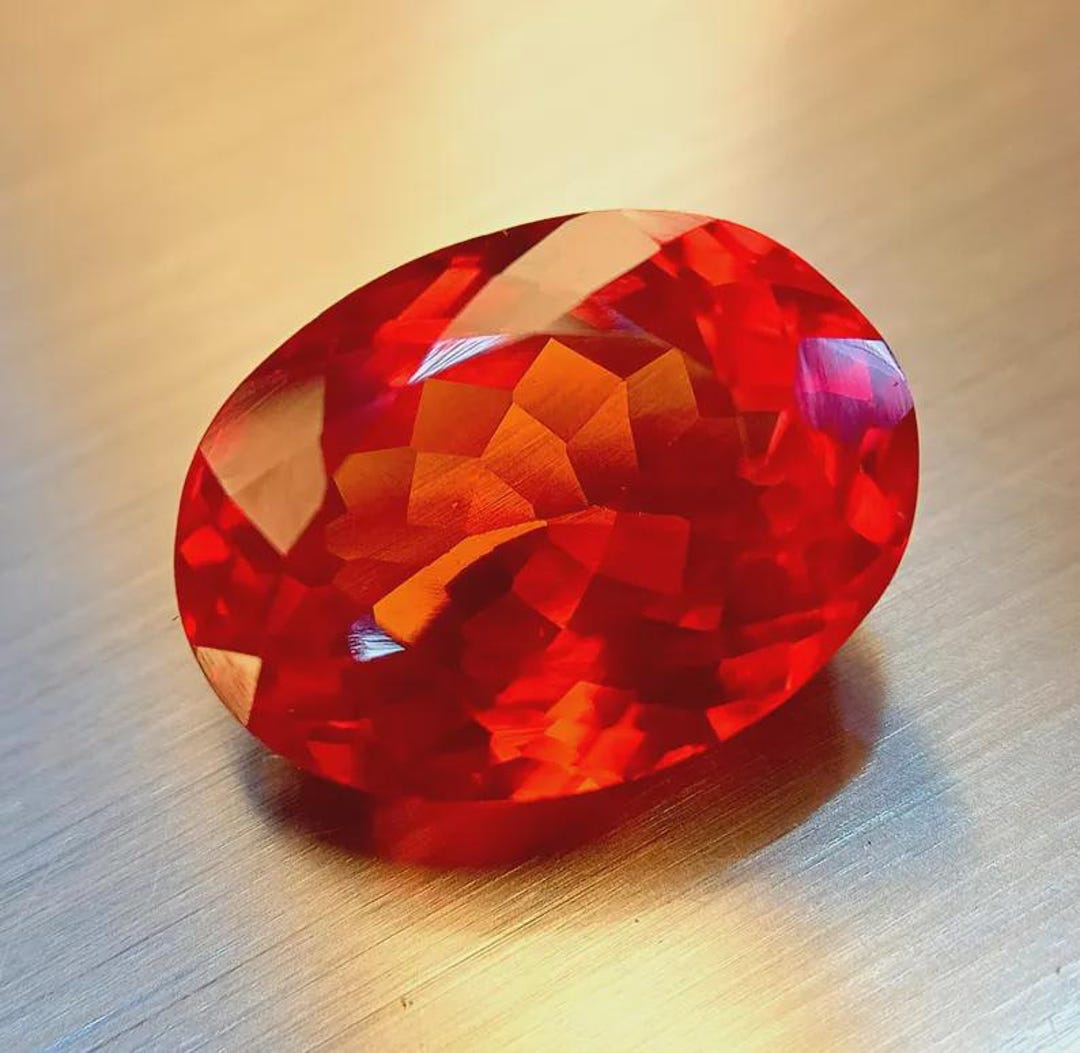 Natural Mexican Fire Opal Red Orange 13 Carat Shape Oval Cut Loose ...