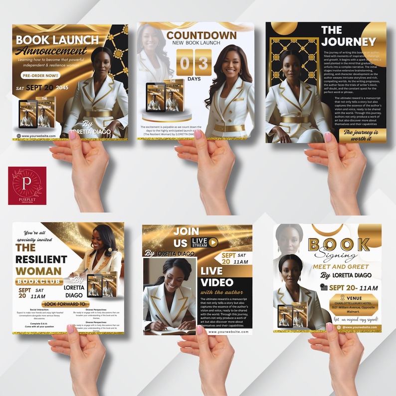 25-in-1 Editable Launch Templates Bundle for Authors, Book Launch Promo ...