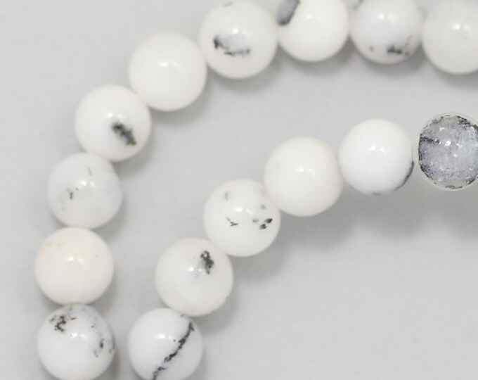 White Dendritic Quartz Beads 6mm Round Limited Quantity - Etsy
