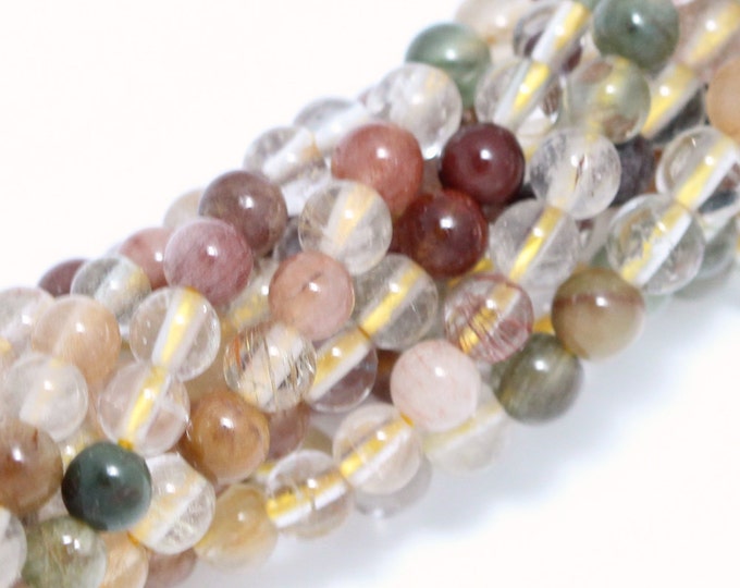 Multi Rutilated Quartz Beads 4mm Round Limited Quantity - Etsy
