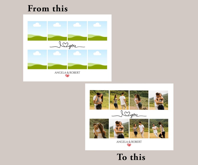 Editable Couple Photo Gift Template, Romantic Anniversary Collage ...