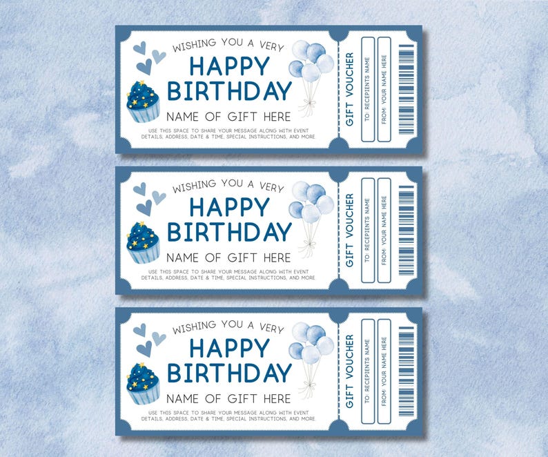 Editable Birthday Gift Voucher Template, Canva Gift Card Template ...
