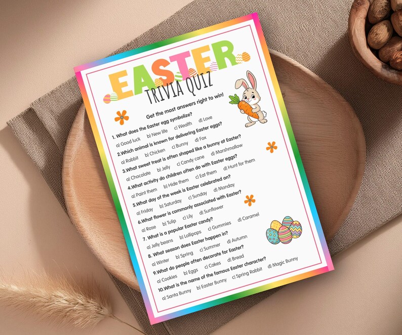 Easter Trivia Game, Easter Trivia Quiz, Easter Party Games, Classroom ...
