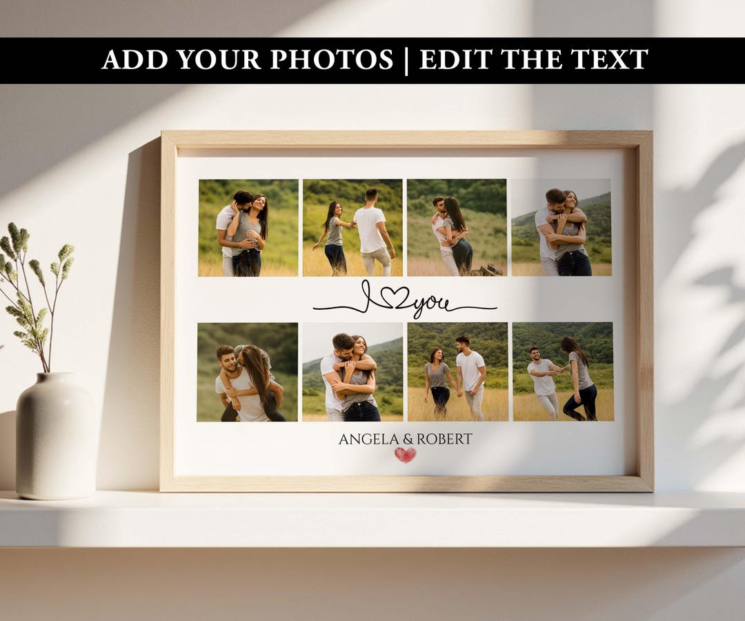 Editable Couple Photo Gift Template, Romantic Anniversary Collage ...
